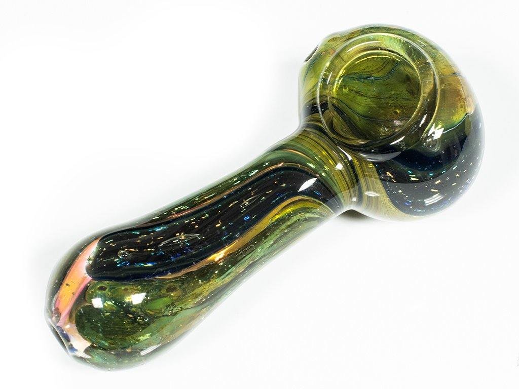Gold Fumed Dichroic Glass Pipe - Glass Patriots