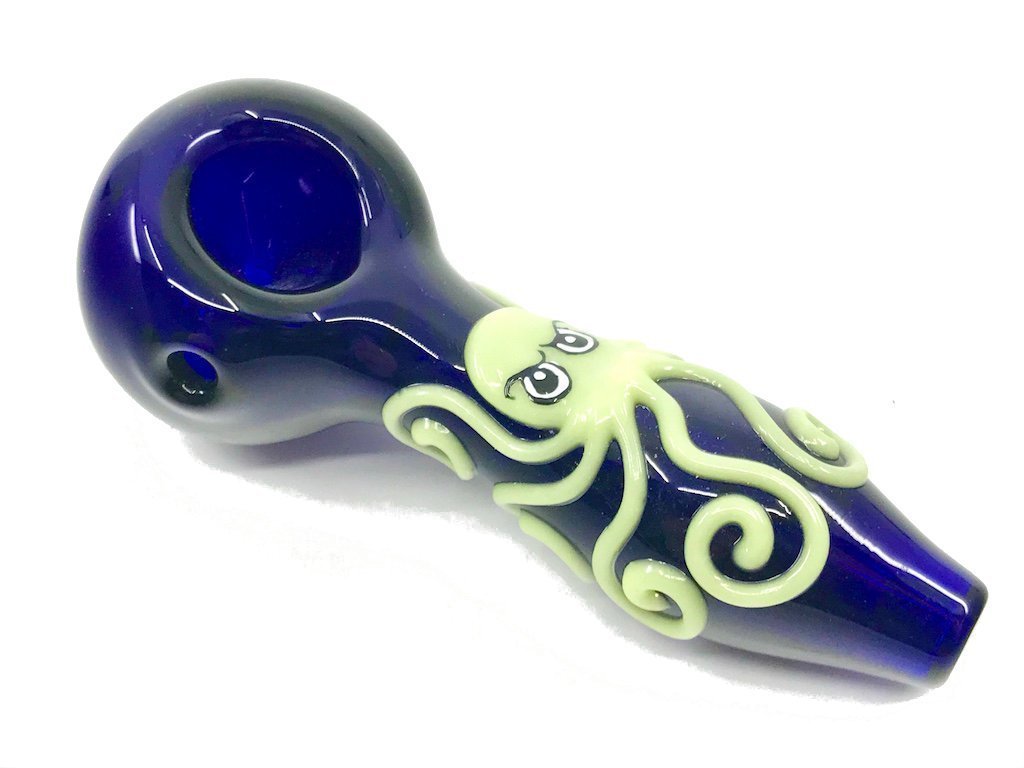 Glow in the Dark Octopus Pipe - Glass Patriots
