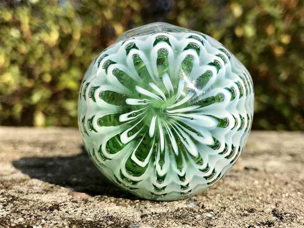 Green Wrap & Rake Glass Pipe - Glass Patriots