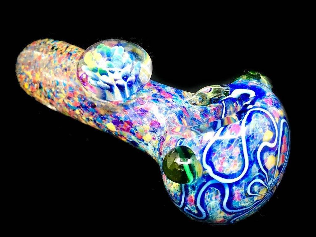 Marble Flower Pipe - Glass Patriots