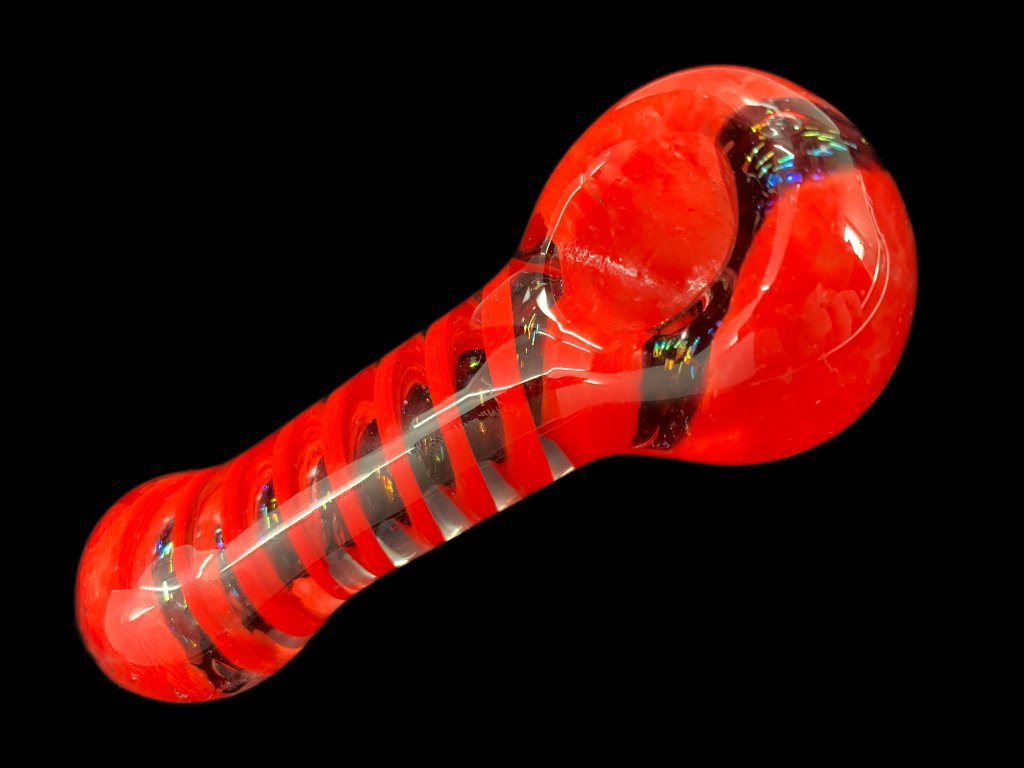 Red Dichroic Glass Pipe - Glass Patriots